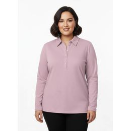 sheego Gro&szlig;e Gr&ouml;&szlig;en Poloshirt aus Baumwoll-Qualit&auml;t, ros&eacute;, Gr&ouml;&szlig;e 54 - Damen