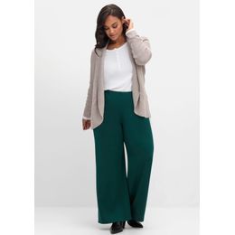 sheego Gro&szlig;e Gr&ouml;&szlig;en Strickjacke mit Schalkragen, taupe-meliert, Gr&ouml;&szlig;e 48 - Damen