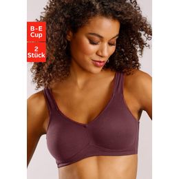sheego Gro&szlig;e Gr&ouml;&szlig;en Soft-BH, bordeaux+wei&szlig;, Gr&ouml;&szlig;e 95D - Damen