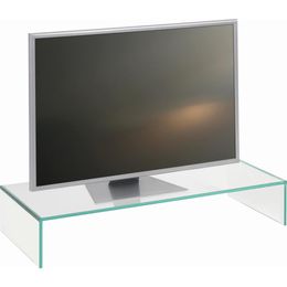 Xora Tv-Aufsatz, Klar, Glas, 80x14x35 cm, Wohnzimmer, TV M&ouml;bel, TV-Aufs&auml;tze
