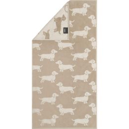 Cawoe Handtuch We love dogs, Beige, Textil, Hund, 50x100 cm, Textiles Vertrauen - Oeko-Tex&reg;, Made in Germany, Oeko-Tex&reg; Standard 100, saugf&auml;hig, Aufh&auml;ngeschlaufe, strapazierf&auml;hig, durchgef&auml;rbt, Badtextilien, Handt&uuml;cher