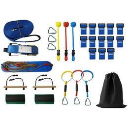 Ninja-Slackline-Set, Blau, Textil, Freizeit, Sport & Fitness, Fitnessger&auml;te