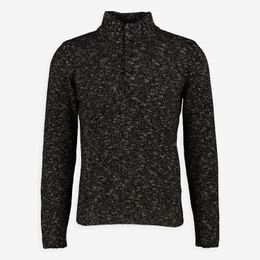 Ferrante Schwarzer Pullover mit Knopfleiste