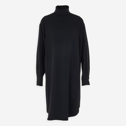 Aspesi Schwarzes Midikleid mit &uuml;berschnittenen Schultern