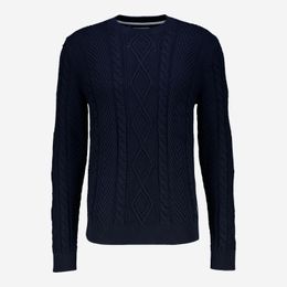 s.Oliver Dunkelblauer Pullover mit Zopfstrick