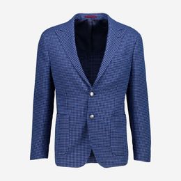 Dunkelblauer Blazer mit Hahnentrittmuster