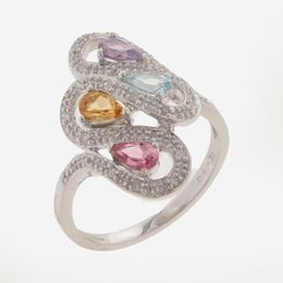 Ring aus 375er Wei&szlig;gold mit 0,1 Karat Diamanten