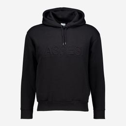 Aspesi Schwarzer Kapuzenpullover mit gesticktem Logo