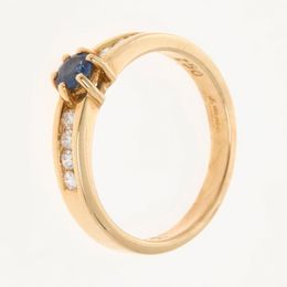 Ring aus 750er Gold mit Saphir und 0,18 Karat Diamanten