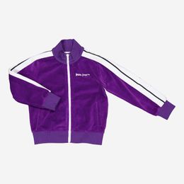 Violettes Sweatshirt aus Samt mit Reißverschluss