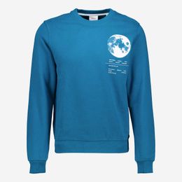 s.Oliver Petrolblaues Sweatshirt mit Mondmotiv auf der Brust