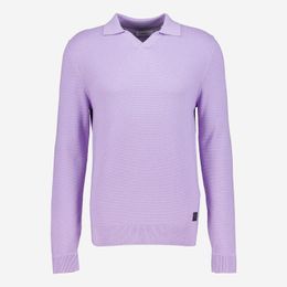 s.Oliver Lilafarbener Pullover mit V-Ausschnitt