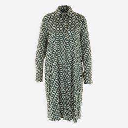 Robert Friedman Dunkelgr&uuml;nes Midikleid im Hemd-Stil