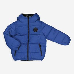 Stella McCartney Kids Dunkelblaue Pufferjacke mit Kapuze