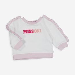 Missoni Weiß-rosafarbenes Sweatshirt mit Logo