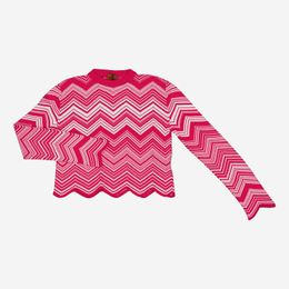 Missoni Pink-weißer Pullover mit Zickzack-Muster