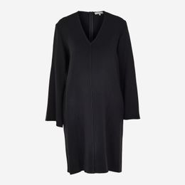 Schwarzes Midikleid aus Wollmischung