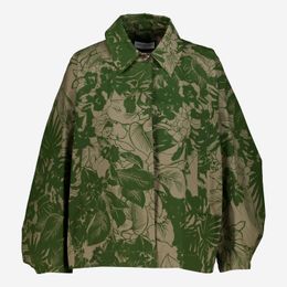 SEM PER LEI Gr&uuml;ner Trenchcoat mit Blumenmuster