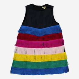 Stella McCartney Kids Mehrfarbiges Kleid mit Fransen