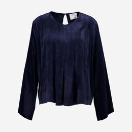 forte_forte Dunkelblaue Bluse aus Cordsamt