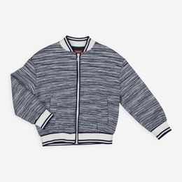 Missoni Blau-weiße Sweatshirt mit Reißverschluss