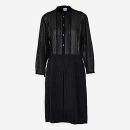 Aspesi Schwarzes Midikleid aus Seidenmischung