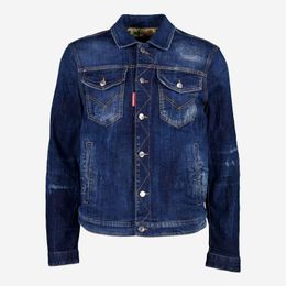 Dsquared2 Blaue Jeansjacke im Destroyed-Look