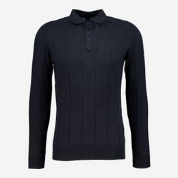 Dunkelgr&uuml;nes gestricktes Poloshirt