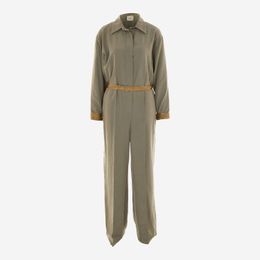 Gr&uuml;ner Jumpsuit mit Knopfleiste