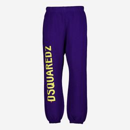 Dsquared2 Dunkelviolette Jogginghose mit gelbem Logo