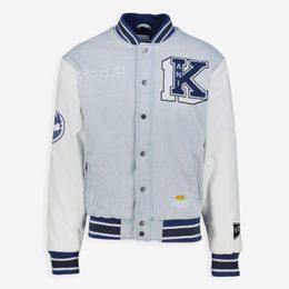 Karl Kani Blau-wei&szlig;e Jeans-Bomberjacke