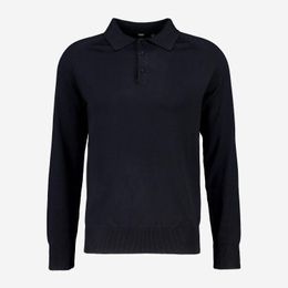 Schwarzes langärmliges Poloshirt