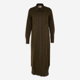 Gr&uuml;nes Hana Midikleid mit Streifenmuster