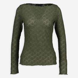 Sanctuary Dunkelgr&uuml;ne Bluse aus Spitze