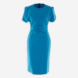 Luisa Cerano Blaues Midikleid mit kurzen &Auml;rmeln