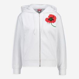 Kenzo Wei&szlig;e Kapuzenjacke mit Blumenmotiv