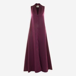 Dunkelviolettes Maxikleid aus Satin