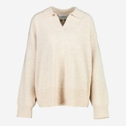 MUNTHE Cremefarben-weißer Pullover mit Melange-Muster