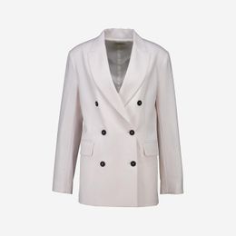 Cremefarbener Zweireiher-Blazer
