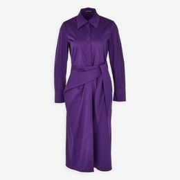 Luisa Cerano Lilafarbenes Midikleid mit Kragen