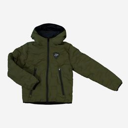 Diesel Dunkelgr&uuml;ne Pufferjacke mit Logomuster