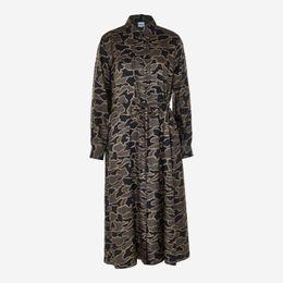 Aspesi Mehrfarbiges Maxikleid mit Camo-Muster aus Seide