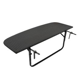 DEGAMO Balkonh&auml;ngetisch 120x40cm, Metall + Polyrattan schwarz