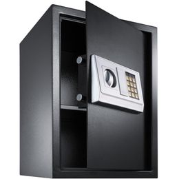 TecTake&reg; Elektronischer Safe, mit Doppelbolzen-Verschlusssystem, w&auml;hlbarer Sicherheitscode und 2 Schl&uuml;ssel zur Not&ouml;ffnung, 50 x 35 x 34,5 cm