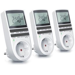 BEARWARE 3x Zeitschaltuhr LCD-Display / 3680W / 10 konfigurierbare Programme