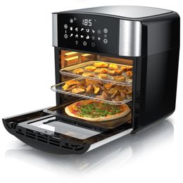 arendo Hei&szlig;luftfritteuse Multifunktionsofen 16L, Backofen Umluft, Grill, D&ouml;rrautomat, Air Fryer, 1800 W, XXL Fritteuse ohne &Ouml;l mit Zubeh&ouml;r f&uuml;r Pizza, H&auml;hnchen, Pommes uvm.