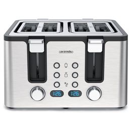 arendo Toaster, 4 kurze Schlitze, f&uuml;r 4 Scheiben, 1750 W, Automatik, Edelstahl, W&auml;rmeisolierendes Doppelwandgeh&auml;use
