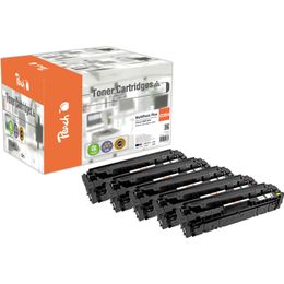 Peach HP 054 5 Toner (2*bk, c/m/y) ersetzt Canon CRG-054, 3024C002*2, 3023C002, 3022C002, 3021C002 f&uuml;r z.B. Canon iSENSYS LBP -620 (wiederaufbereitet)