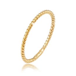 Elli Ringe - Ring Basic Twisted Gedreht Minimal Look 375 Gelbgo - Gr. 50 MM - in Gold - f&uuml;r Damen