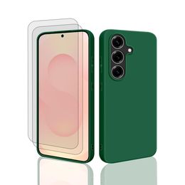 H&uuml;lle Galaxy S25 und 2 schutzfolien - Silikon - Gr&uuml;n